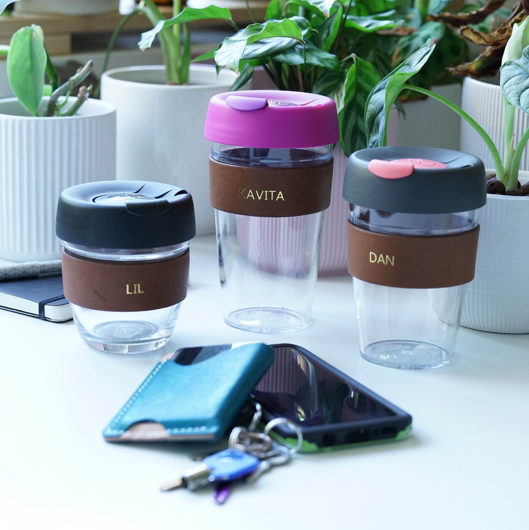 Coffee Cup Band for Keepcup, Personalised Band, Kangaroo Leather ...
