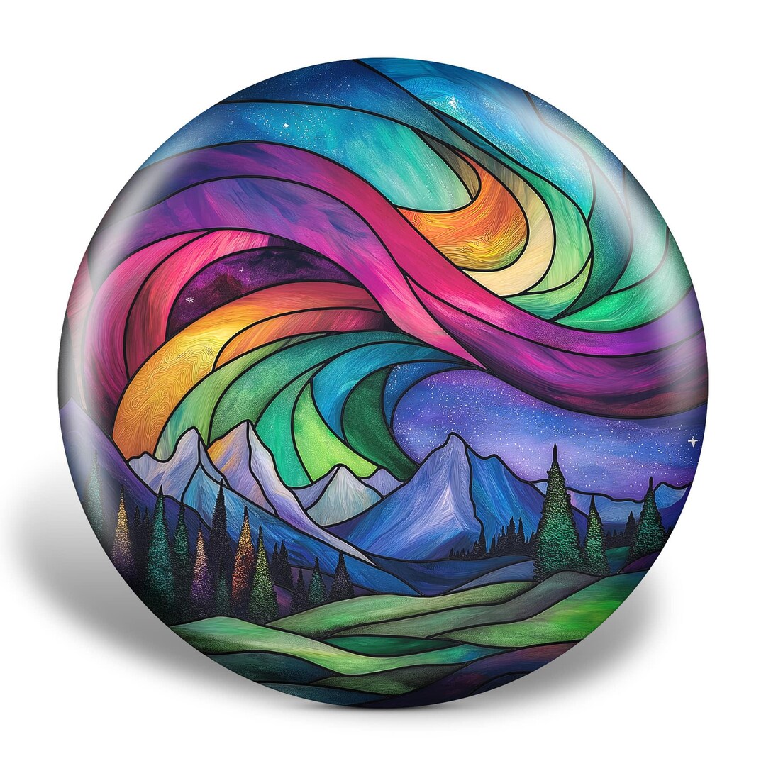 Aurora Stained Glass Disc Golf Disc, Disc Golf Gift, Frisbee Art ...