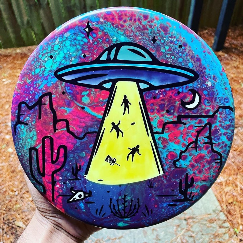 Alien Abduction Disc Golf Disc Custom Gift Dye UFO Space Art - Etsy