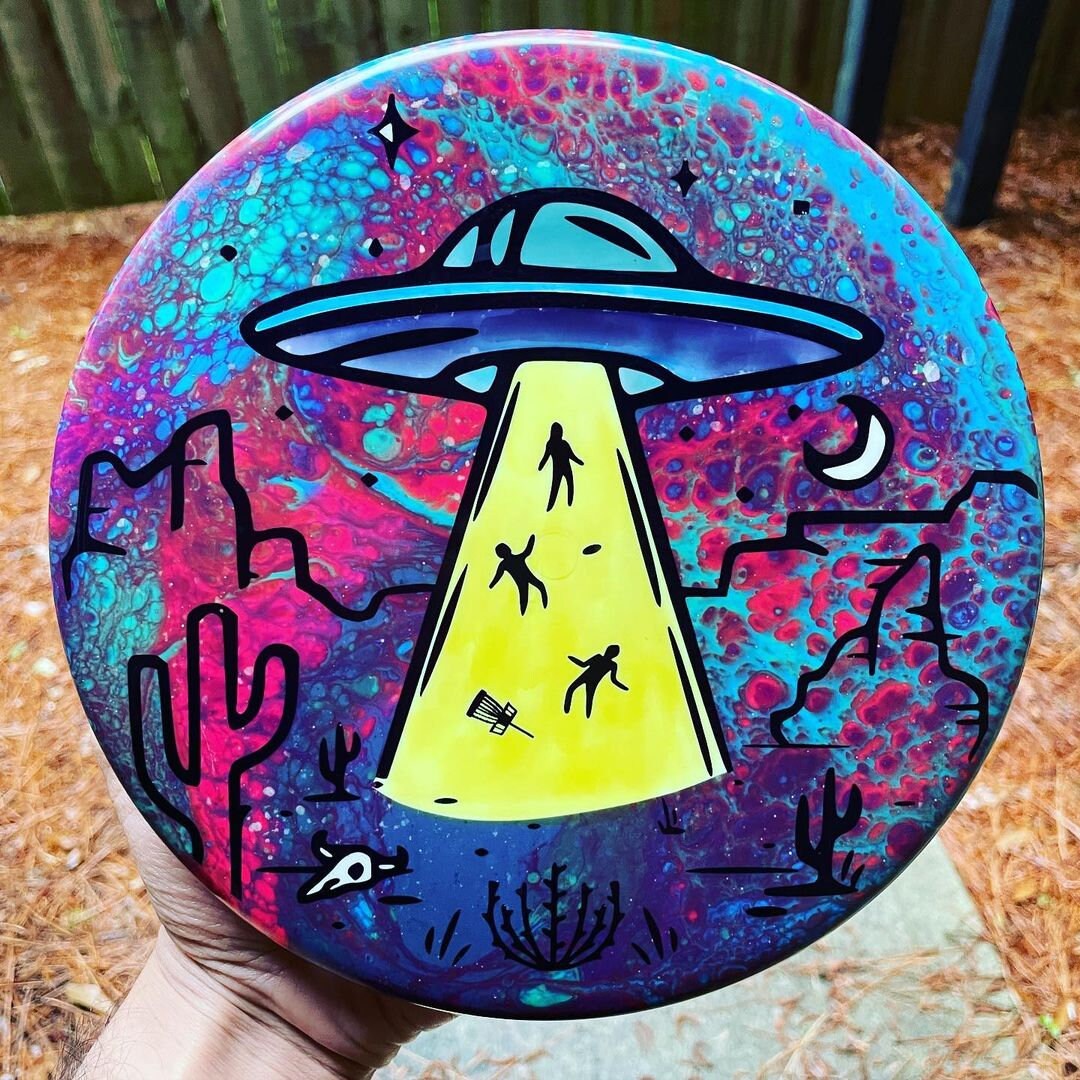 Alien Abduction Disc Golf Disc Custom Gift Dye UFO Space Art - Etsy