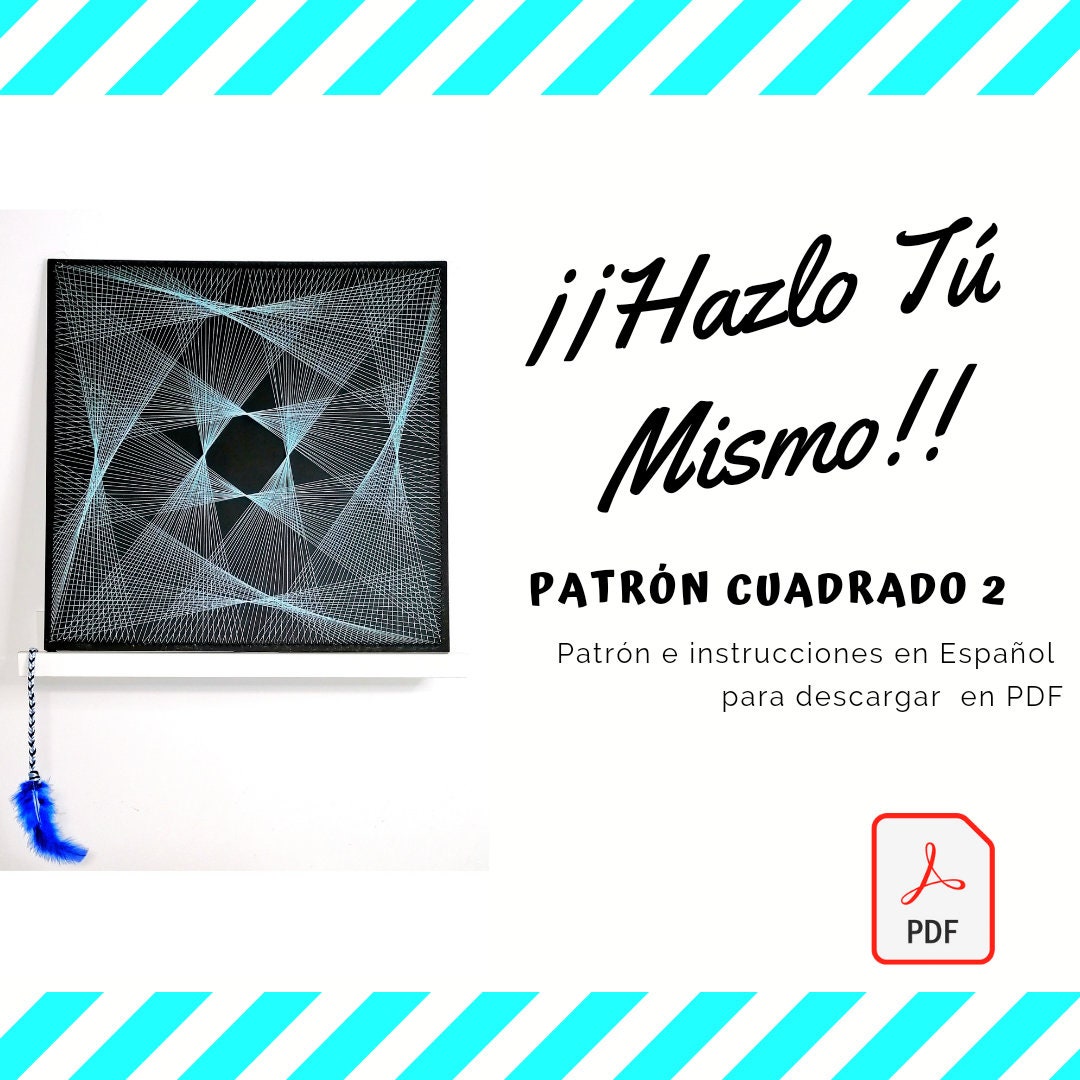 Square Pattern 2 Stringart Instructions in Spanish Hilorama Crafts - Etsy