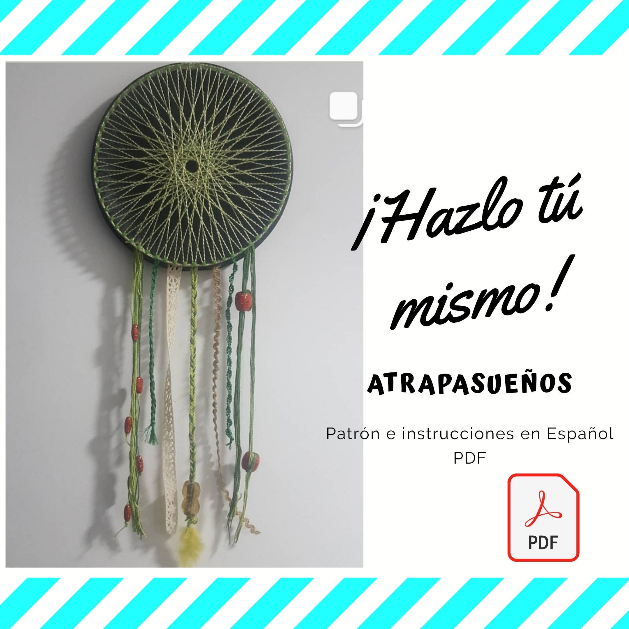 DIY Stringart Atrapasueños Taut Thread in Spanish Do It Yourself String ...