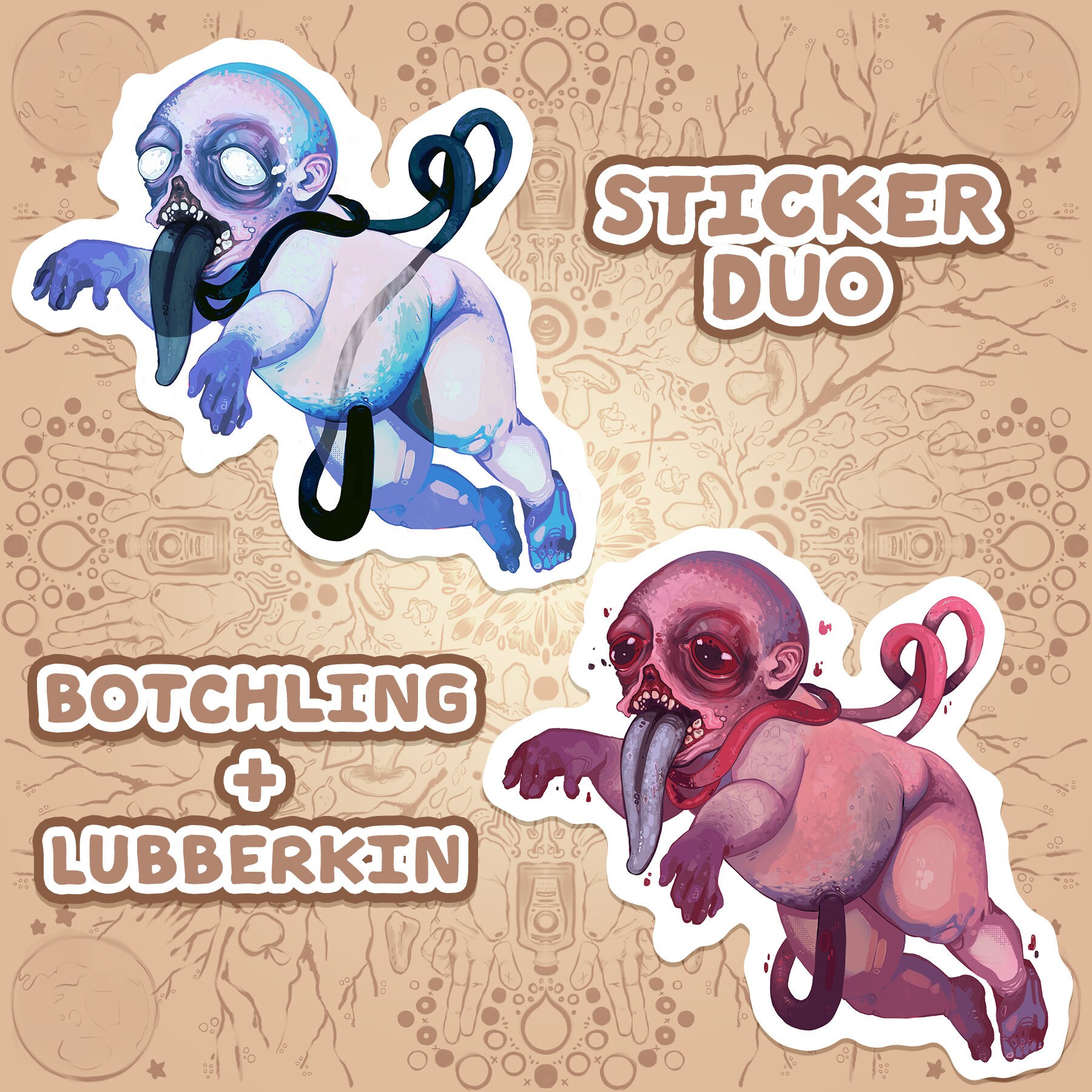 Witcher Botchling & Lubberkin Sticker Duo | Etsy