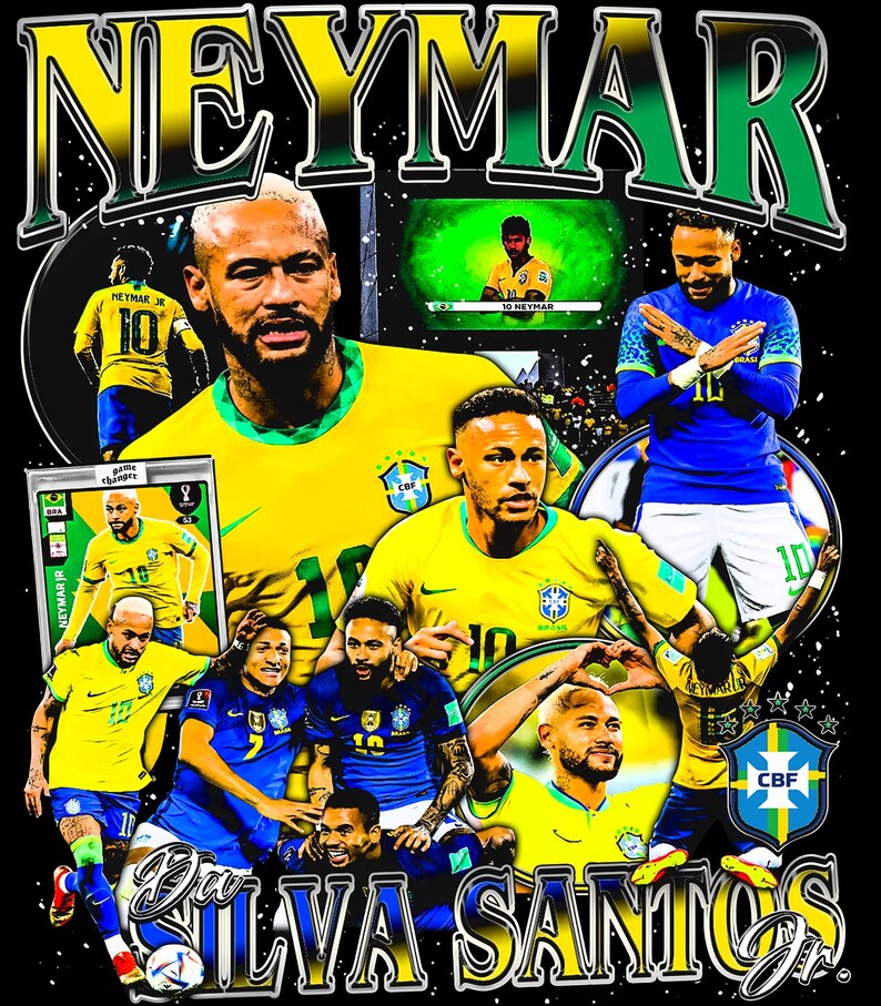 Neymar Tshirt Design, Bootleg Tee, Instant Download and Ready to Print ...