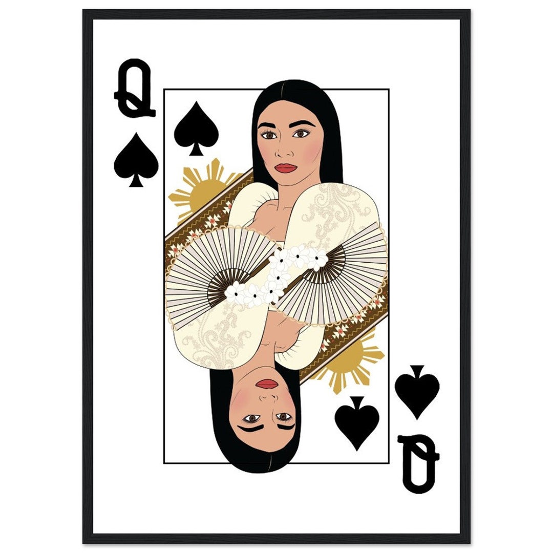 Filipiniana (queen of Spades) - Premium Matte Paper Wooden Framed ...
