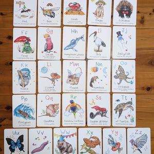 Australian Animal Alphabet Flash Cards DIGITAL DOWNLOAD - Etsy