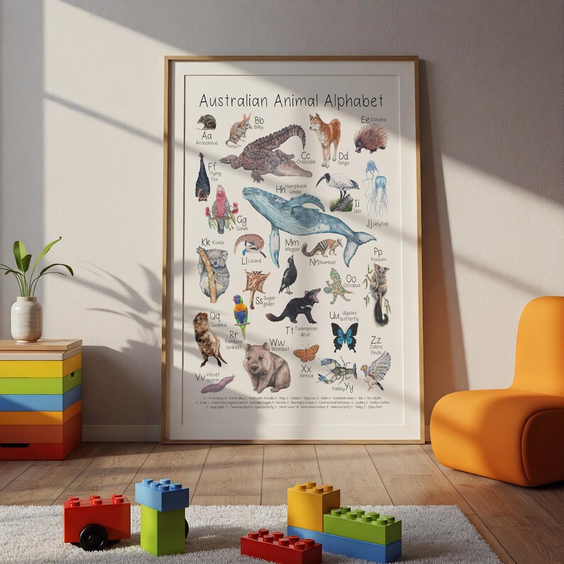Australian Animal Alphabet Poster DIGITAL DOWNLOAD - Etsy Australia
