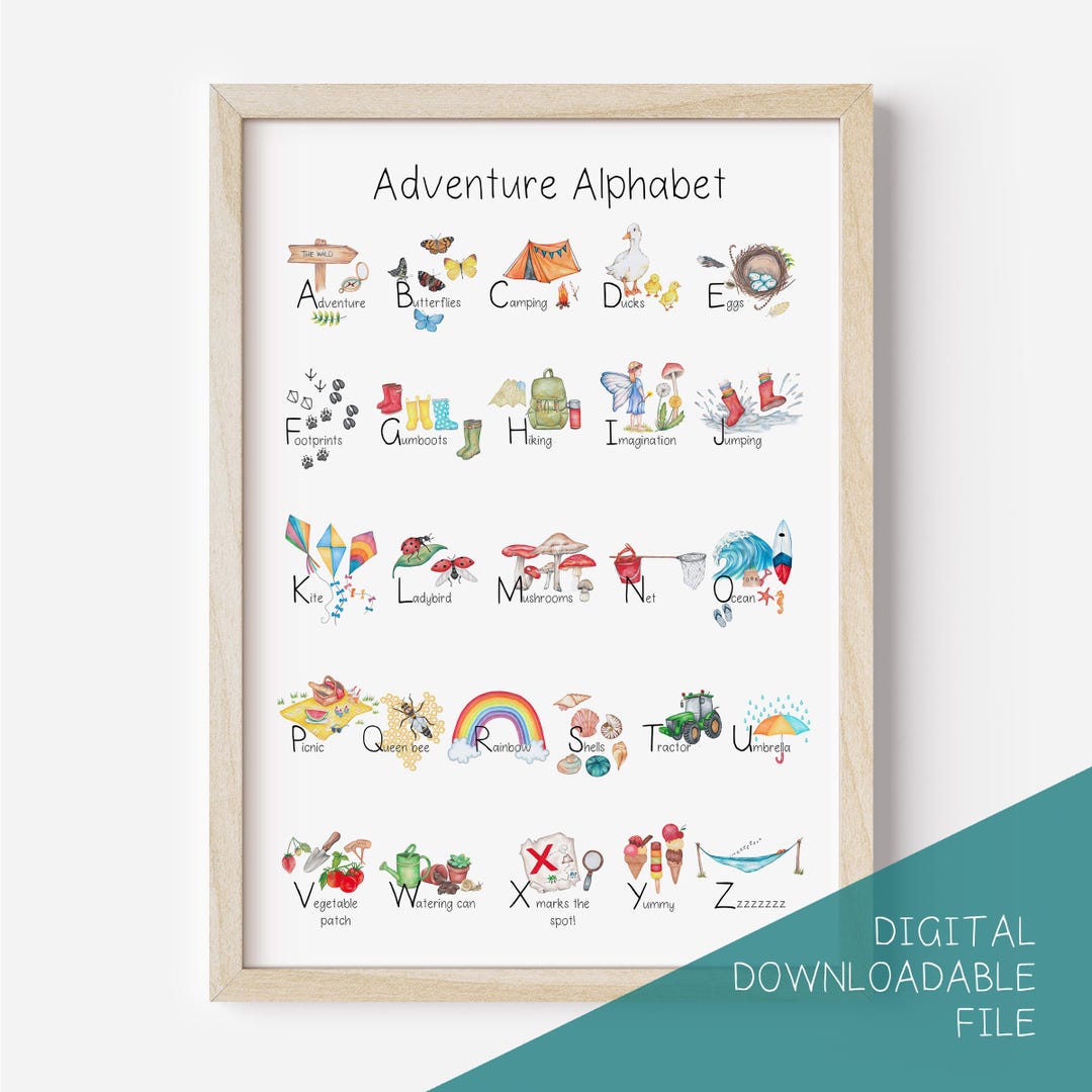 Adventure Alphabet Poster DIGITAL DOWNLOAD - Etsy