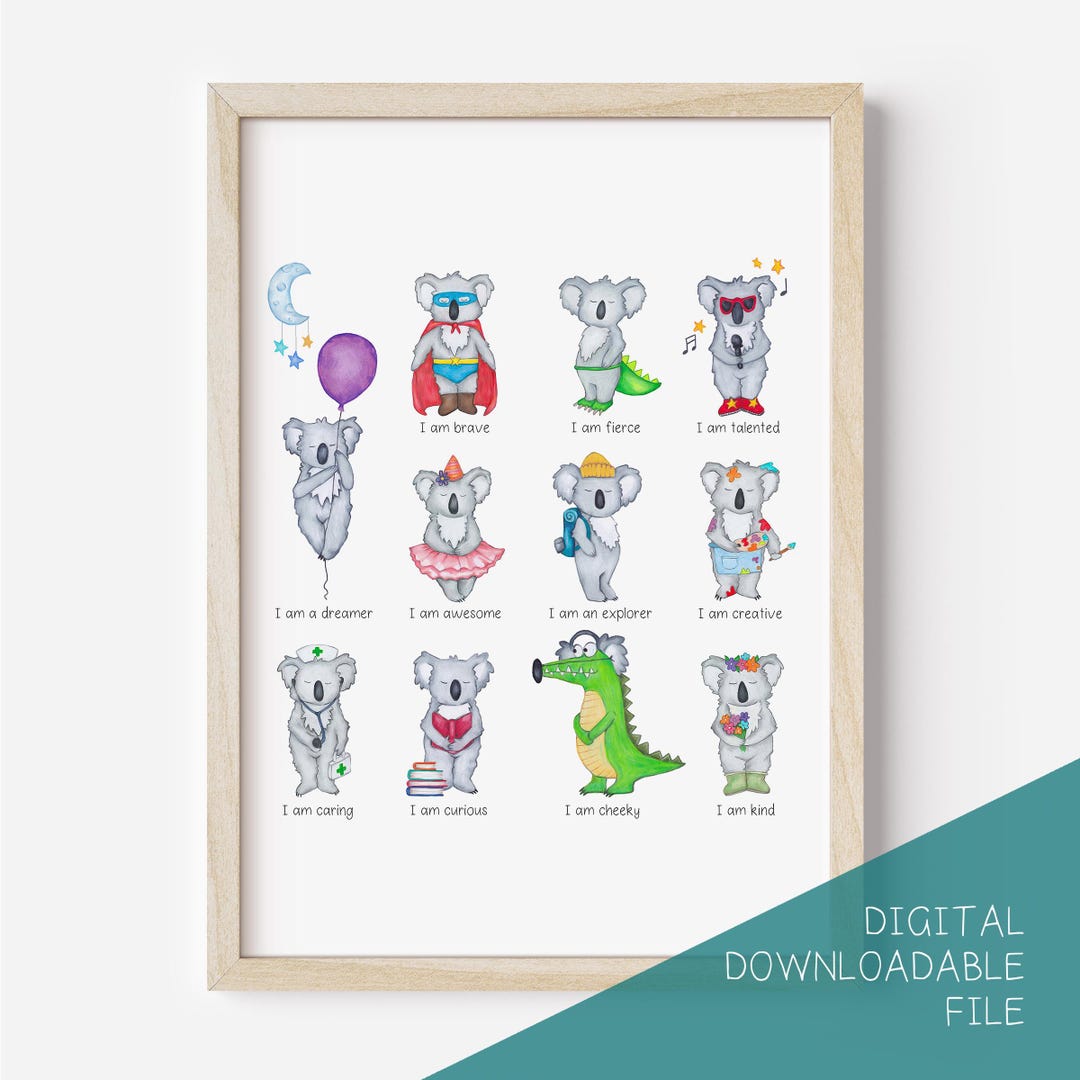 Koala Affirmation Poster DIGITAL DOWNLOAD - Etsy