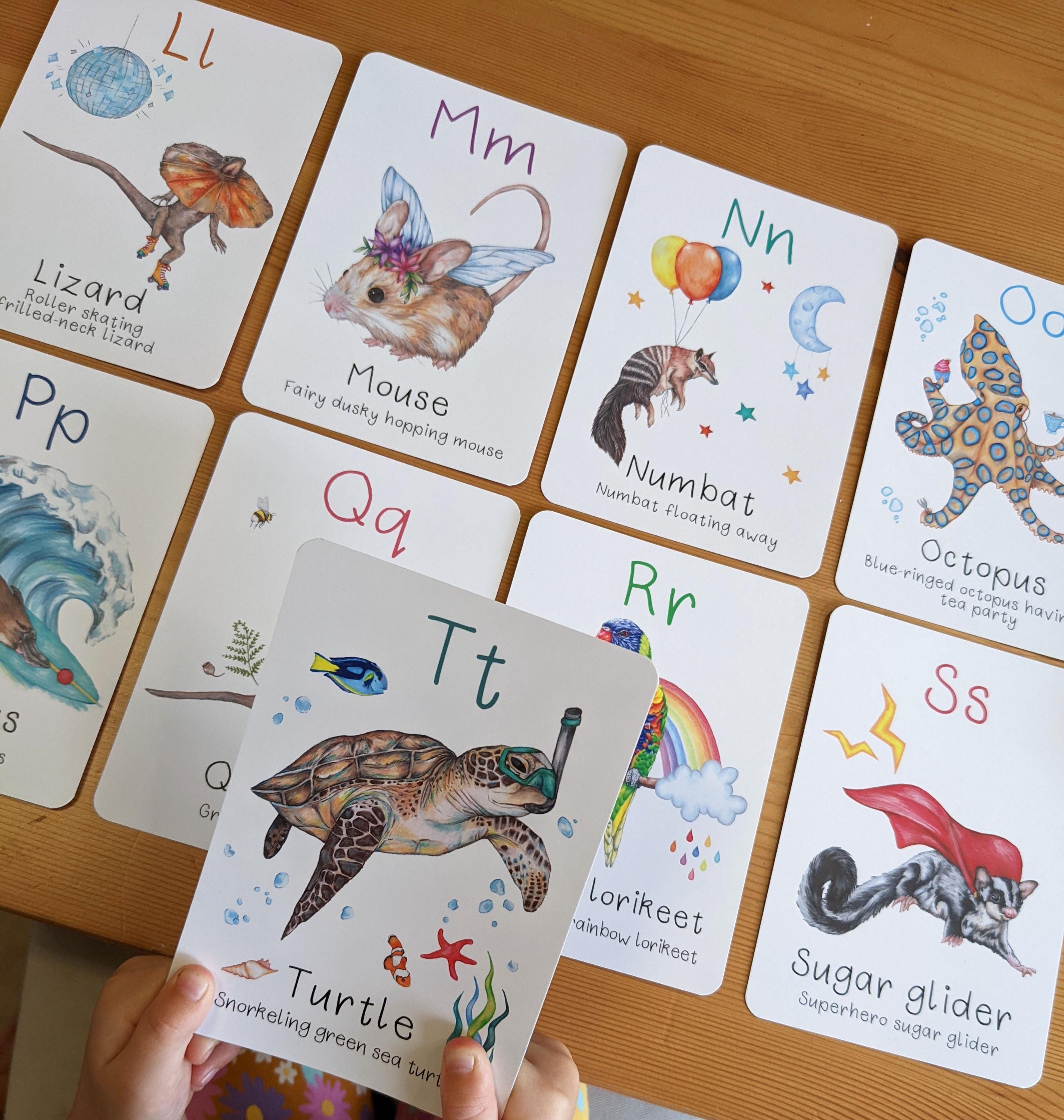 Australian Animal Alphabet Flash Cards DIGITAL DOWNLOAD - Etsy