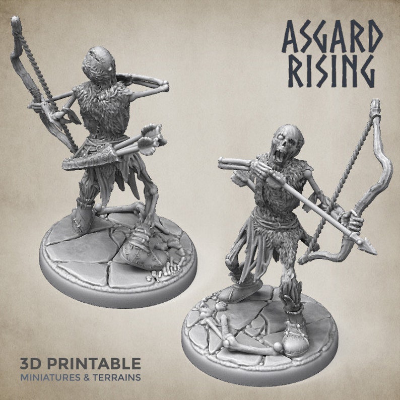 Undead Viking Dragur Archer Mini Dnd Pathfinder - Etsy