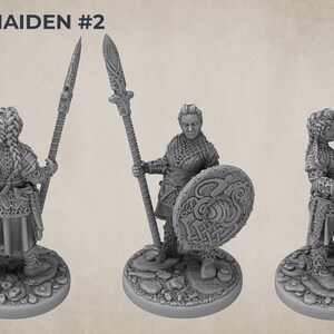 Viking/nordic Shield Maiden With Spears/lances Miniature Perfect for D ...
