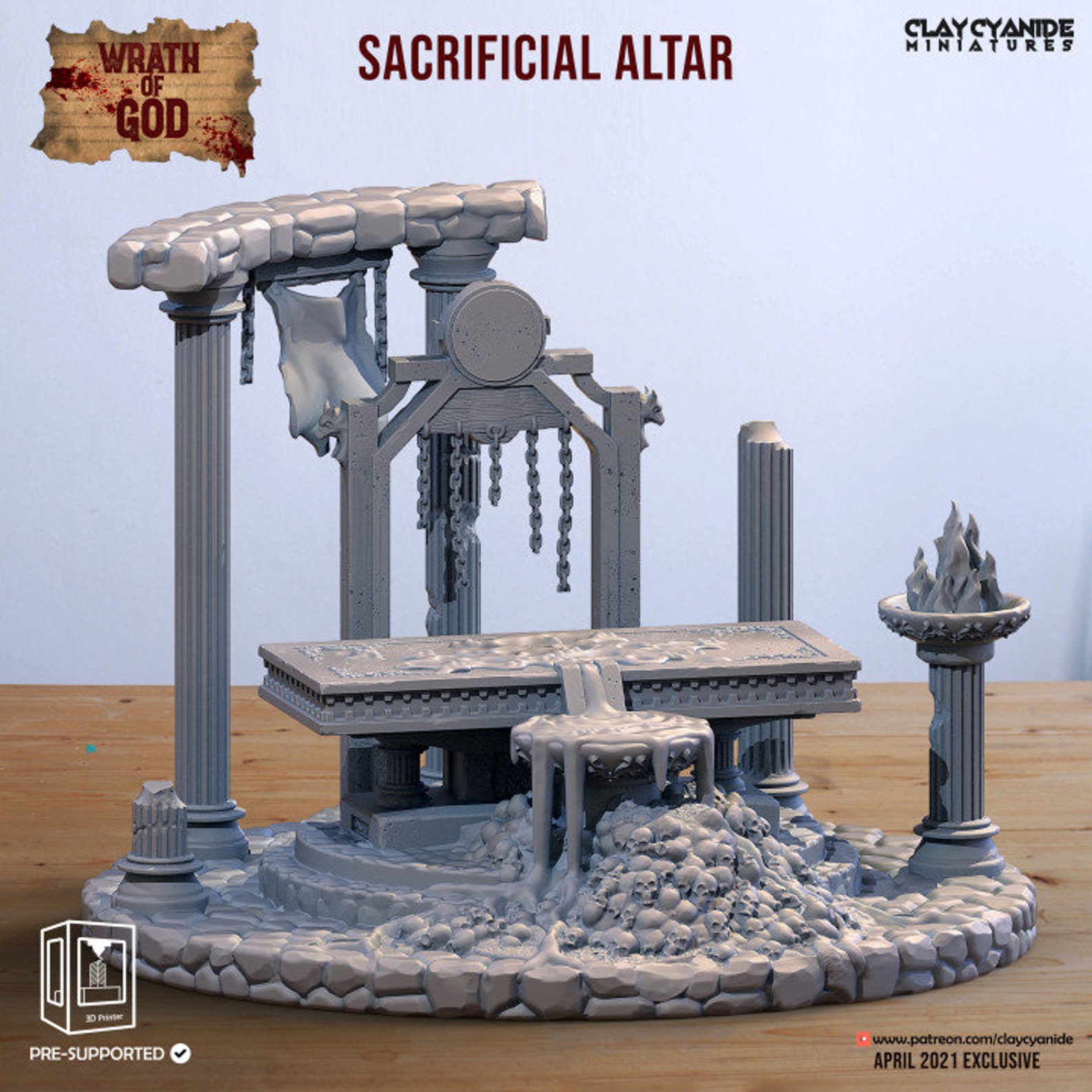 Sacrificial Altar Scatter Terrain Dnd Pathfinder Sigmar Clay Cyanide ...