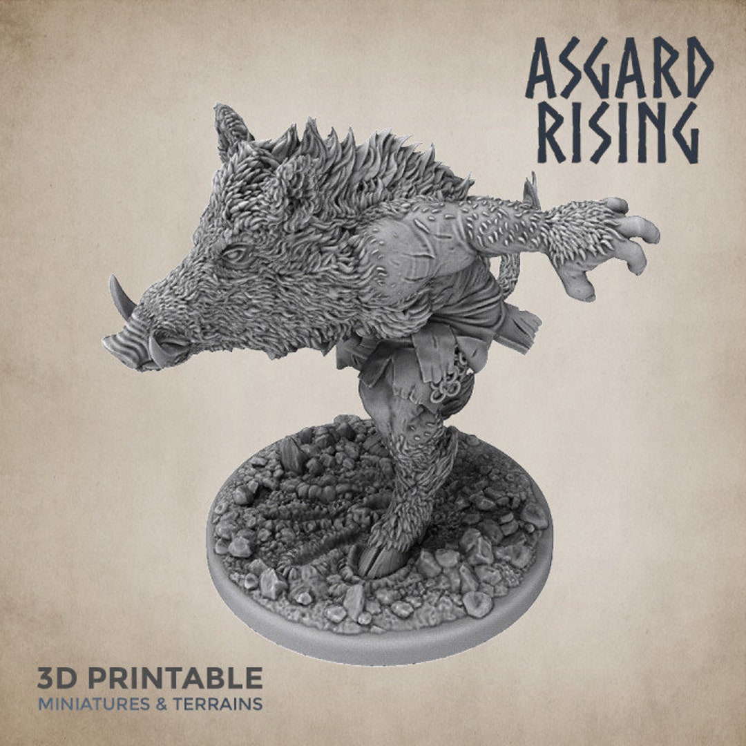 Wereboar Barbarian | Dnd | Pathfinder | Frostgrave | Viking Miniatures ...