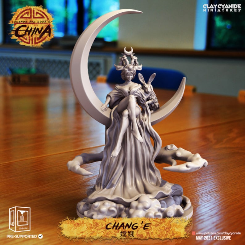 Chang'e, Goddess of the Moon Dnd Pathfinder Sigmar Clay Cyanide ...