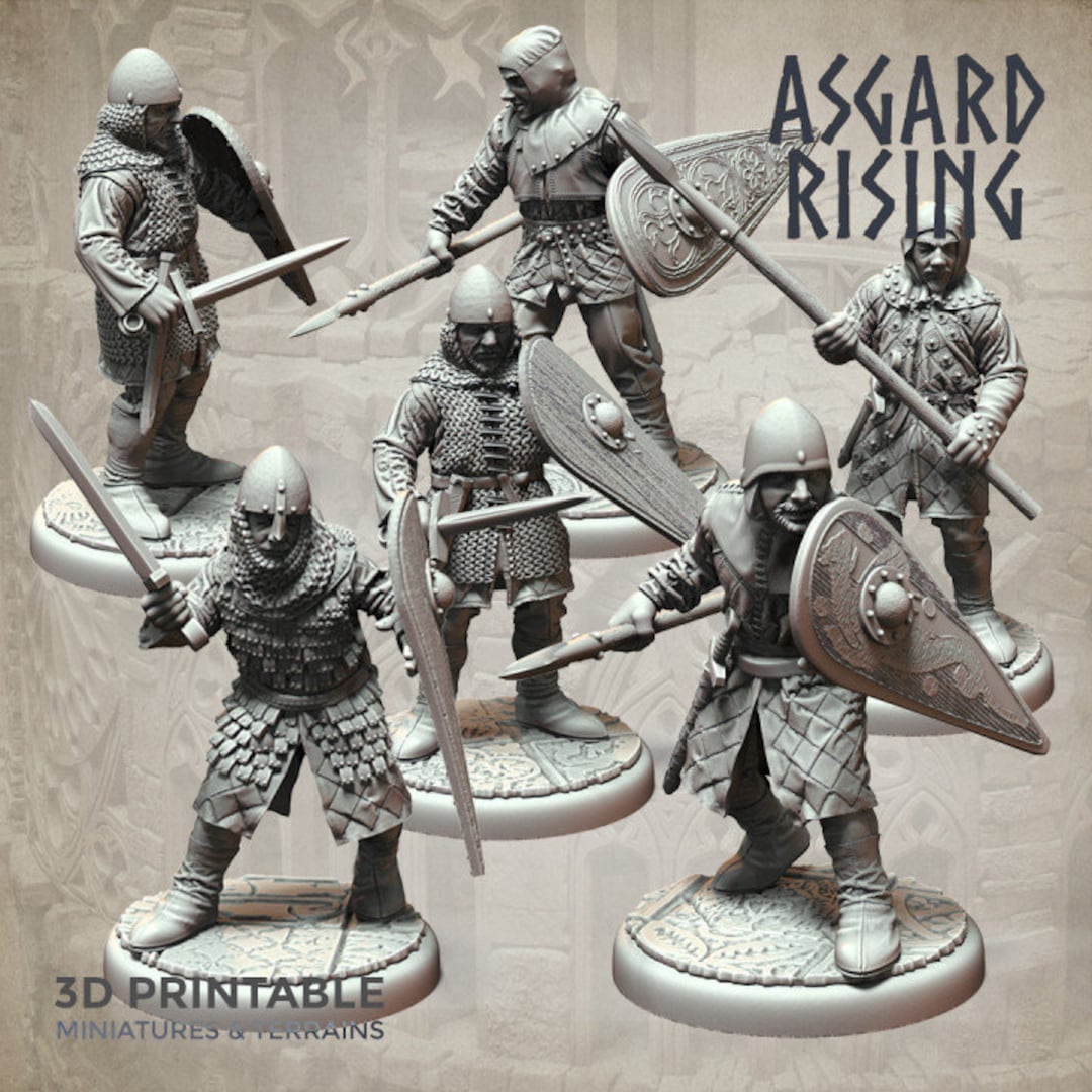 Set of 6 English Medieval Soldiers Perfect for D&D, Pathfinder, 5E, and ...