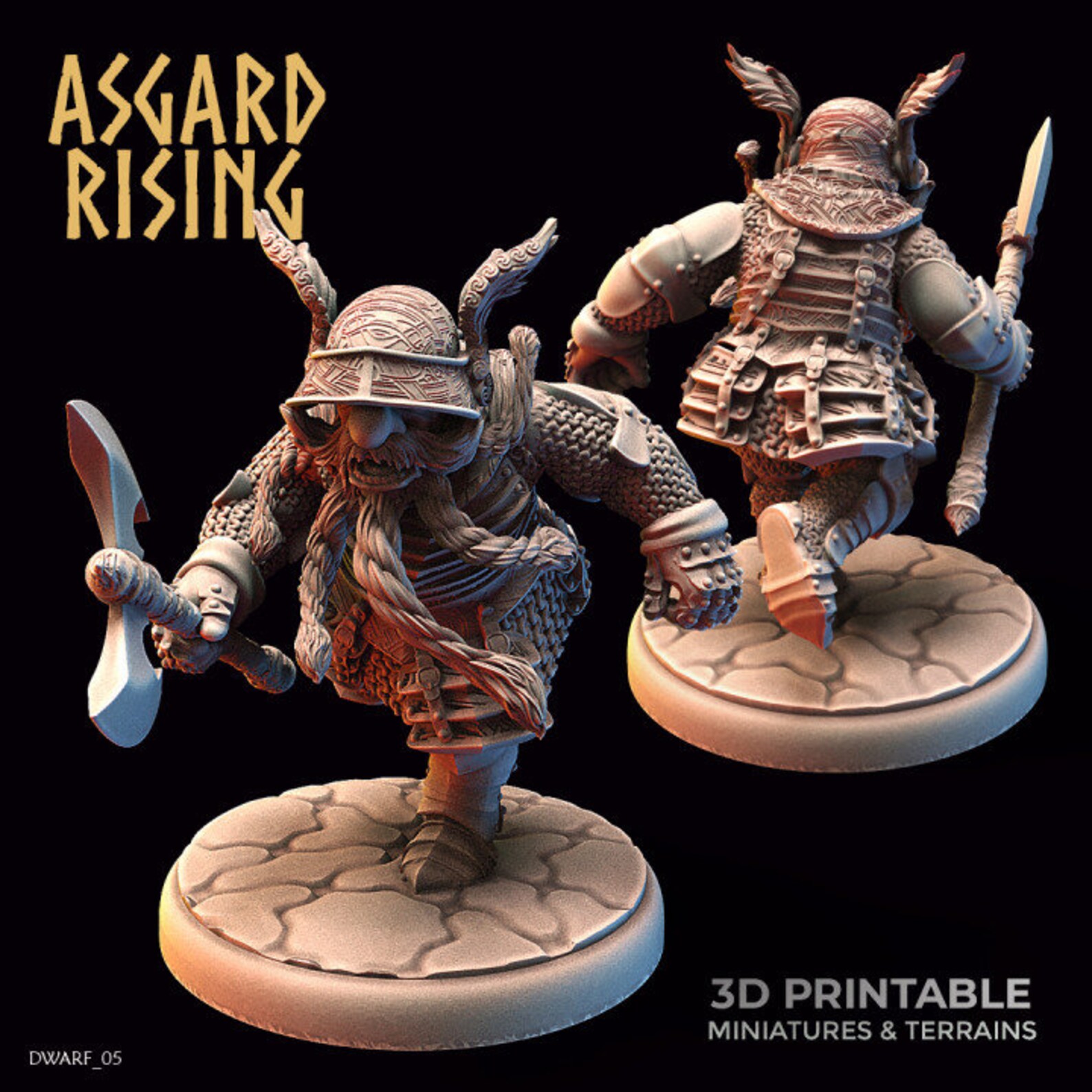 Set of 5x Dwarf Armored Axemen | Perfect for D&D, Pathfinder, 5E, and ...