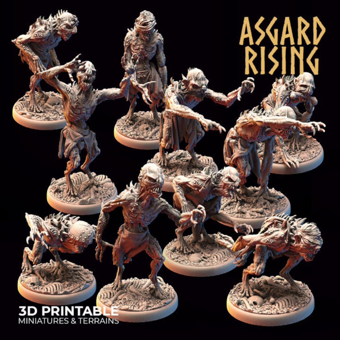 Set of 10x Undead Ghoul Horde | Asgard Rising | Fantasy Tabletop Rpgs ...