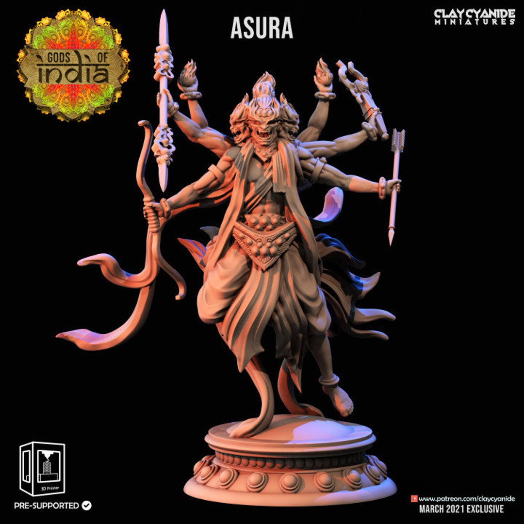 Asura, Hindu God Mini Figure | Dnd | Pathfinder | Sigmar | Clay Cyanide ...
