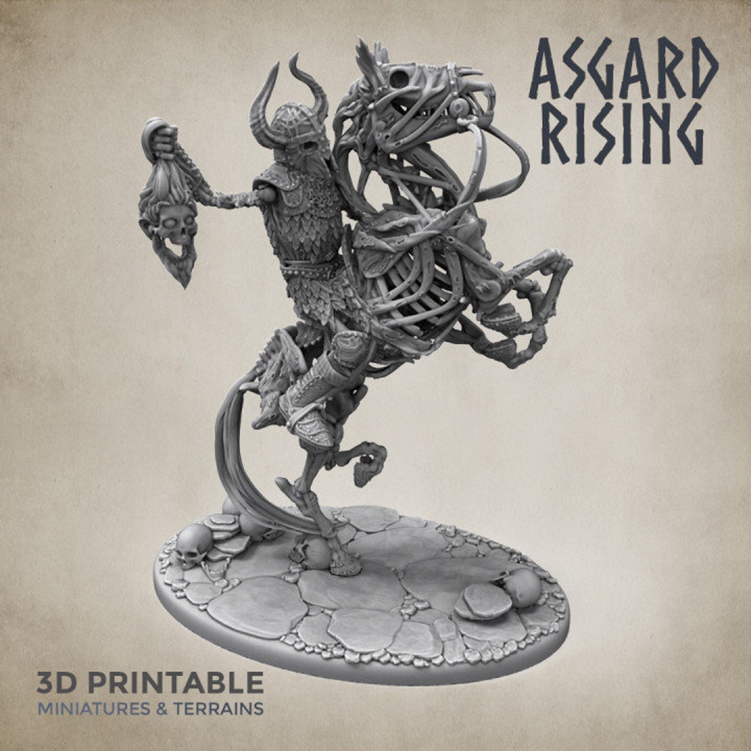 Draugr Skeleton Cavalry Rider Miniature Set Perfect for D&D, Pathfinder ...