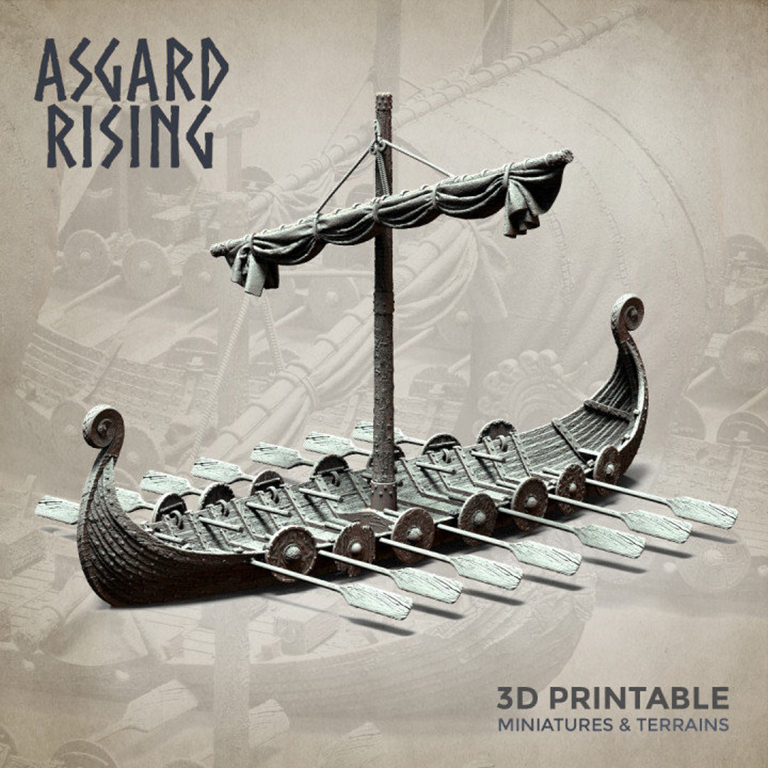 Snekkja - Viking Longship Scale Model | Perfect for D&D, Pathfinder, 5E ...