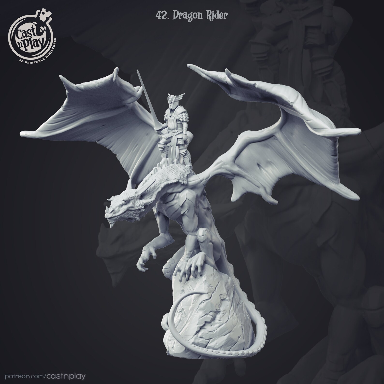 Dragon Rider and Dragon Familiar Perfect for Dnd, Pathfinder, 5E and ...