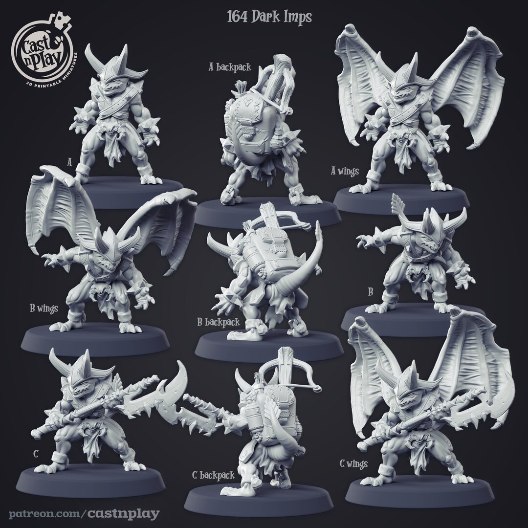 Dark Imp Demon Miniature | Perfect for D&D Campaigns, Pathfinder, 9th ...