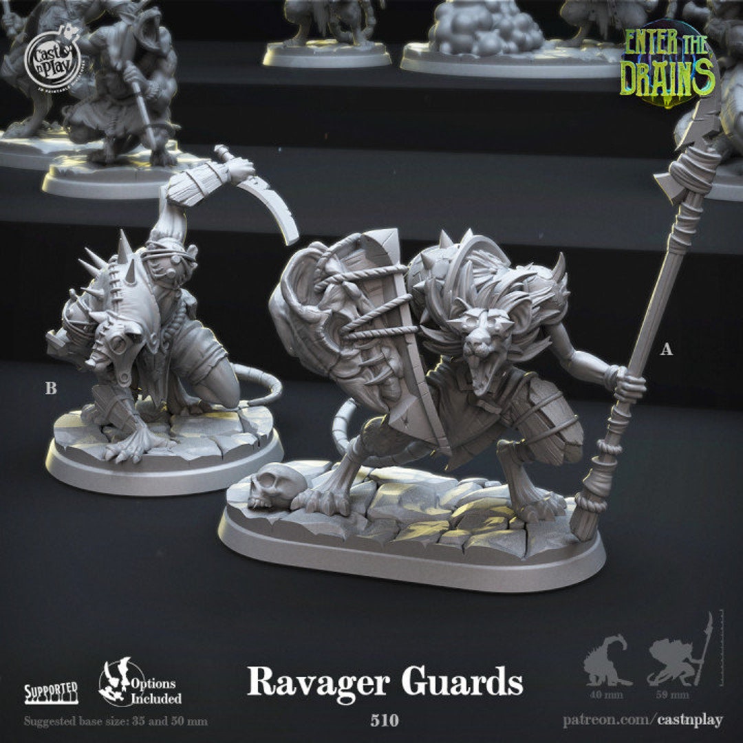 Ratfolk Ravager Warriors Miniature | Dnd | Pathfinder | Castnplay ...