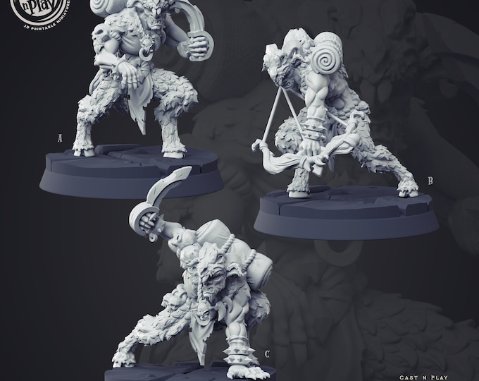 Satyr Barbarian Miniature Dnd Pathfinder Warforged 5E Frosthaven ...