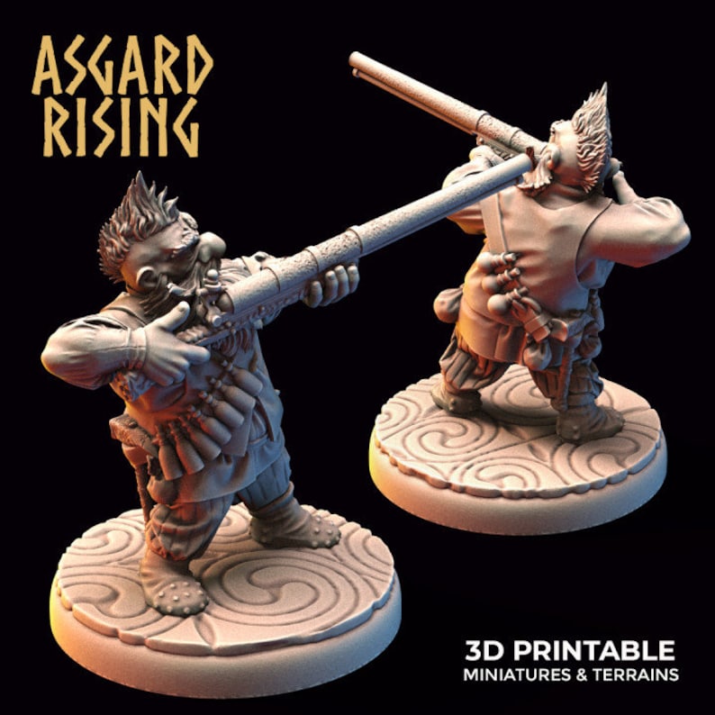Set of 5x Dwarf Musket Riflemen Soldiers | Perfect for D&D, Pathfinder ...