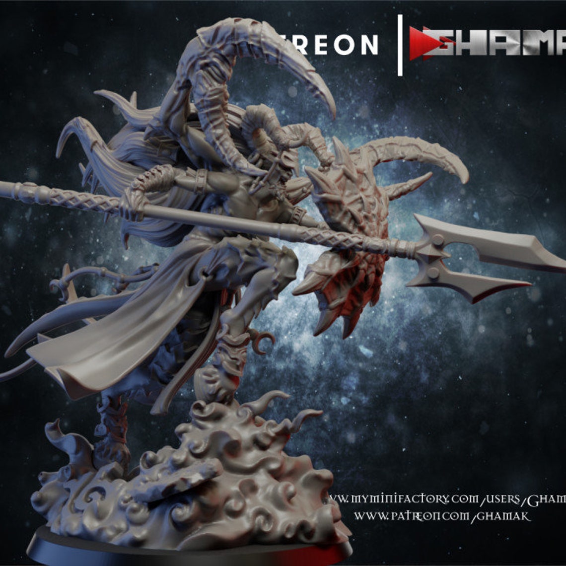 Demonic Berserker With Battle Spear Dnd Pathfinder - Etsy