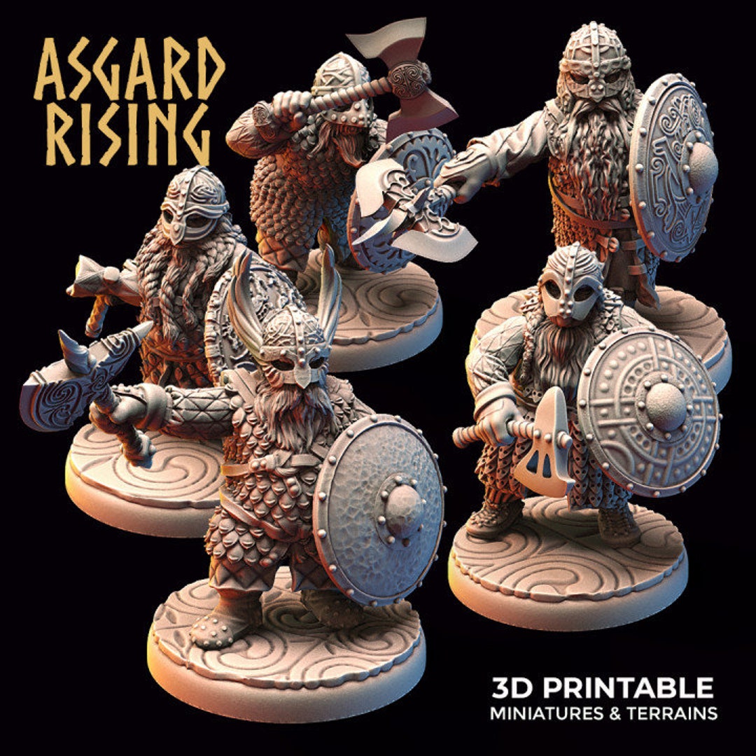 Set of 5x Dwarf Axemen | Perfect for D&D, Pathfinder, 5E, and Other ...