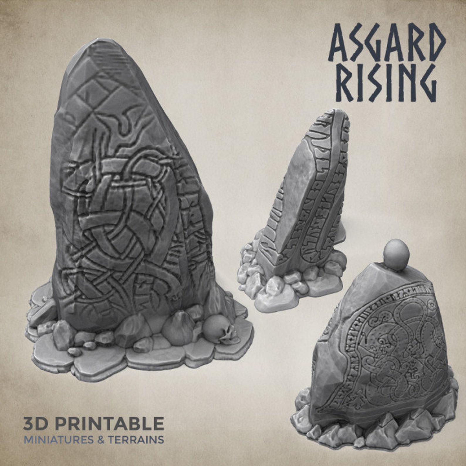 Carved Rune Boulder Mini Set Perfect for D&D Pathfinder 5E - Etsy