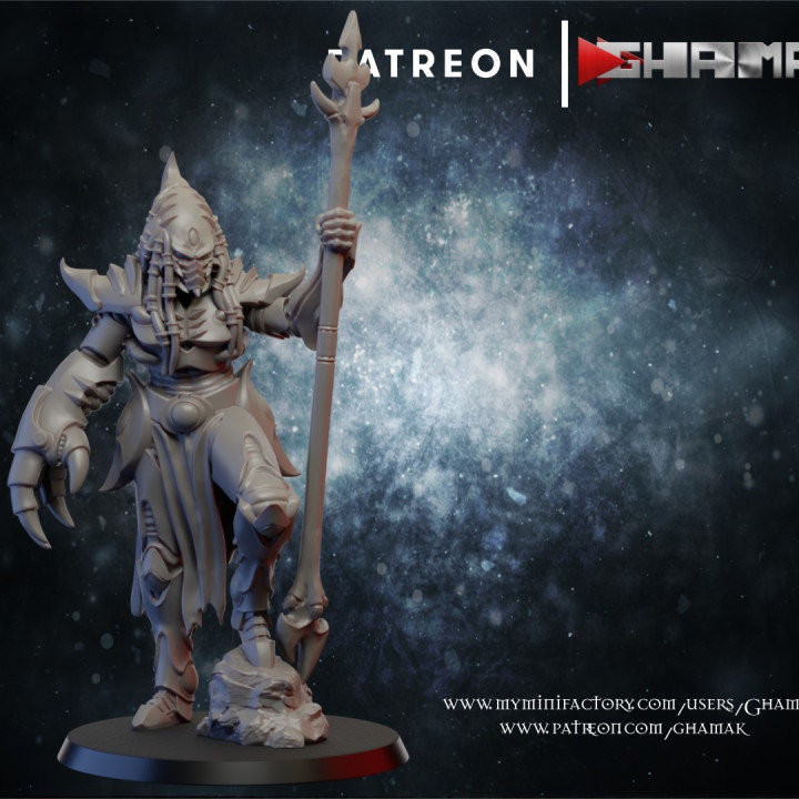 Dark Space Elf Shaman Dnd Pathfinder Sigmar Ghamak - Etsy