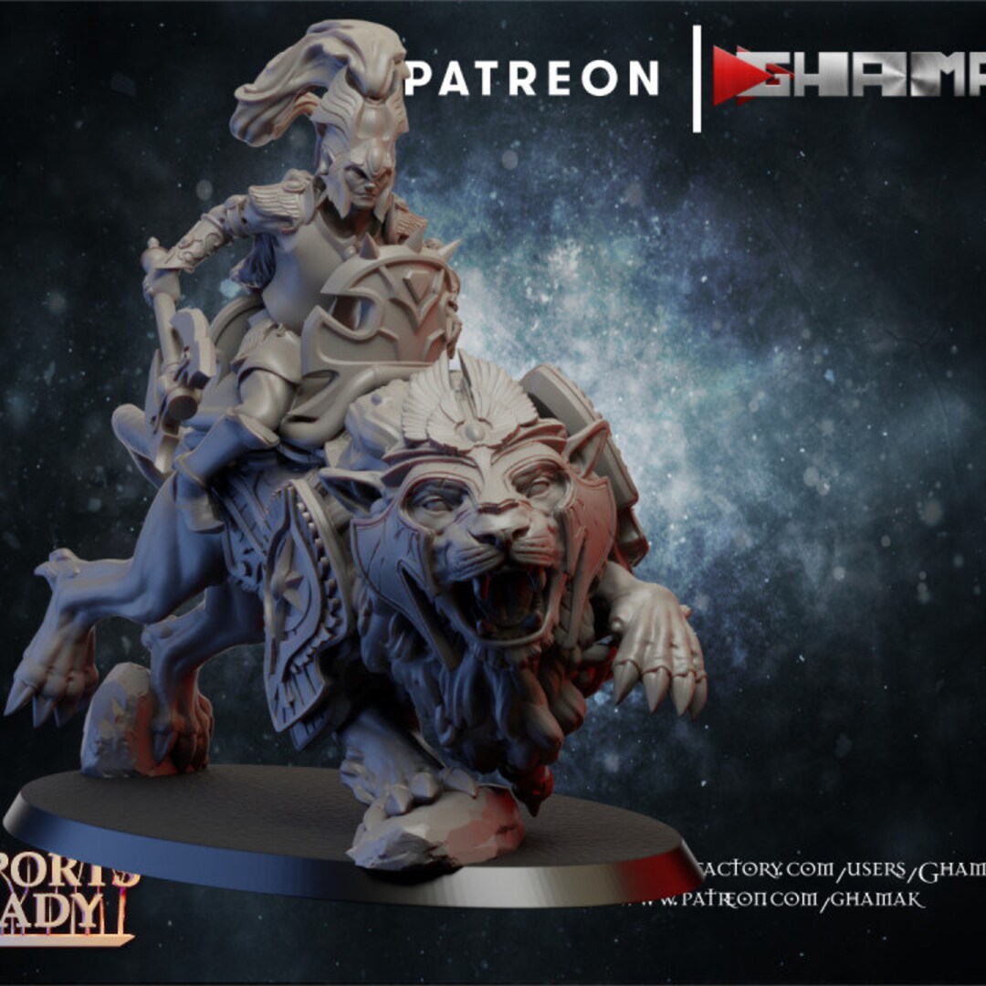 Lion Knight Cavalry Mount Dnd Pathfinder Sigmar Ghamak - Etsy