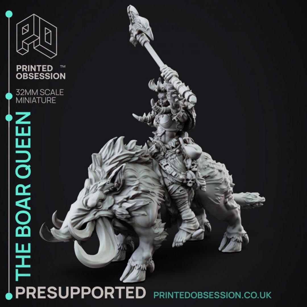 FAST SHIPPING Orc Queen Riding Giant Boar Mount Dnd - Etsy