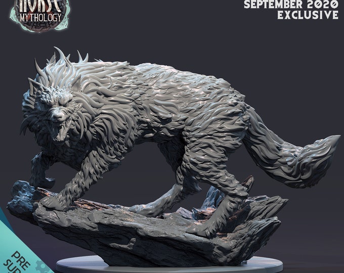 Fenrir Dire Wolf Miniature for Dnd, Pathfinder, Sigmar, Clay Cyanide ...
