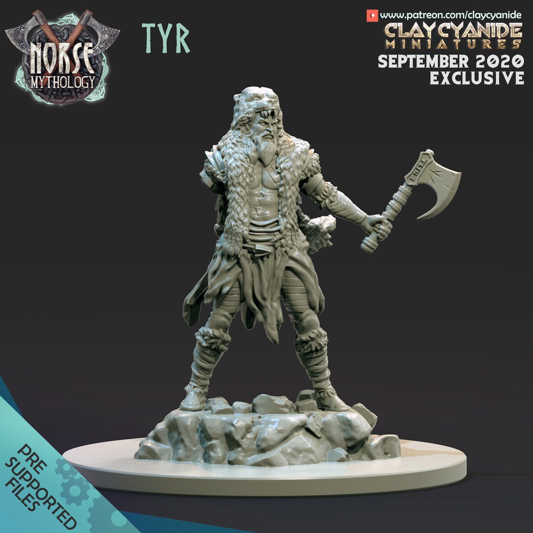 Tyr, Norse God of War | Dnd | Pathfinder | Asgard Warrior Miniature ...