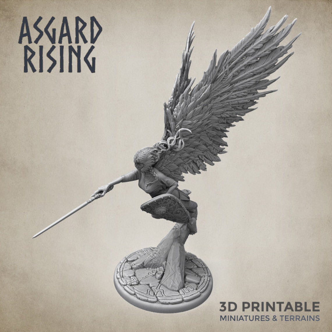 Winged Valkyrie Miniature Randgrid Dnd Pathfinder | Etsy