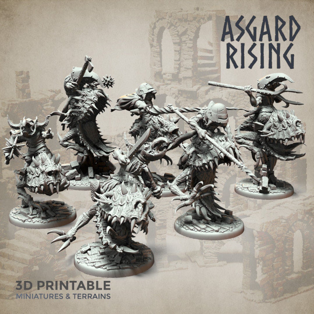 Set of 6 Mounted Goblin Cavalry Riders Minis Perfect for D&D ...