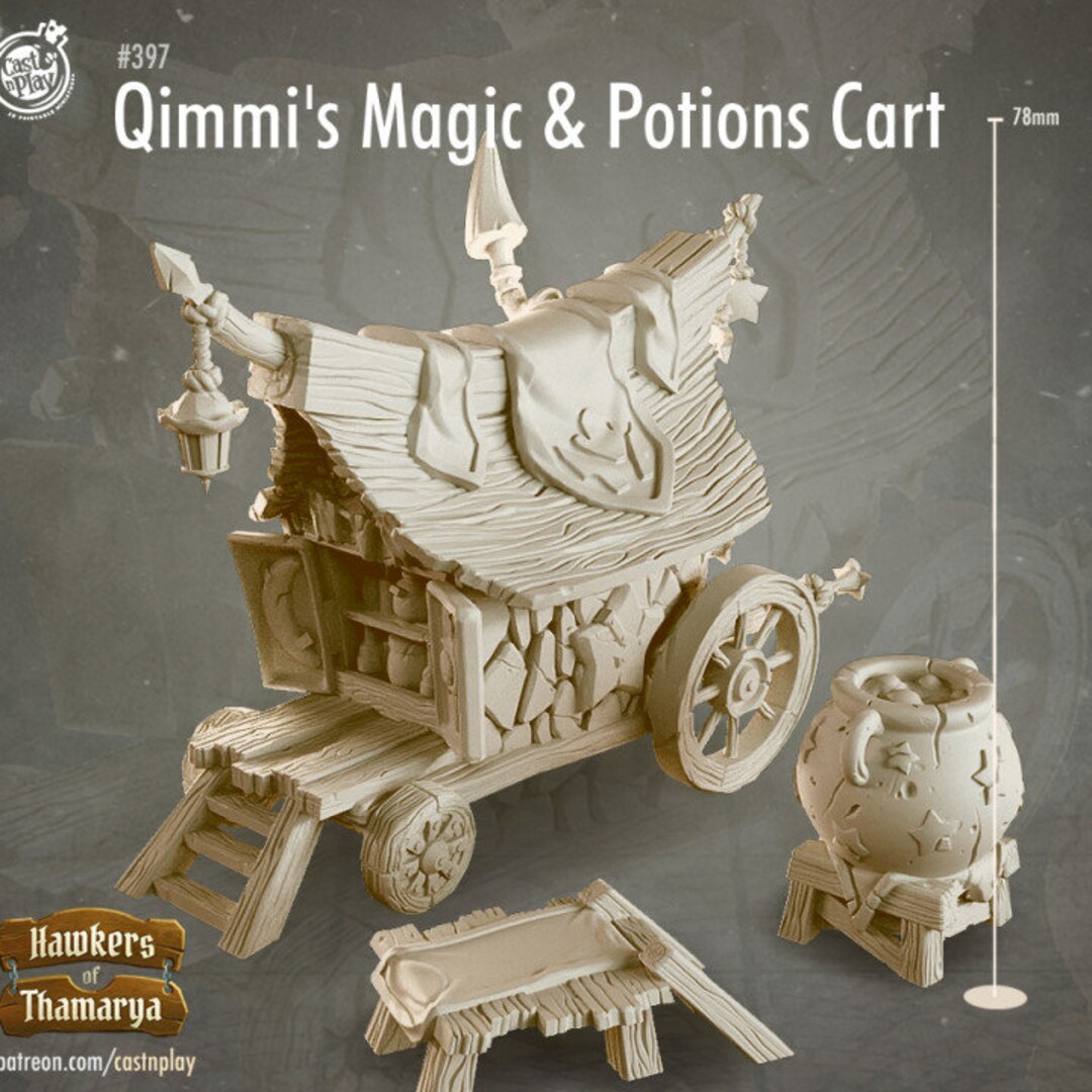 Resin Quimmi's Magic and Potions Cart Set Dnd Pathfinder Sigmar ...