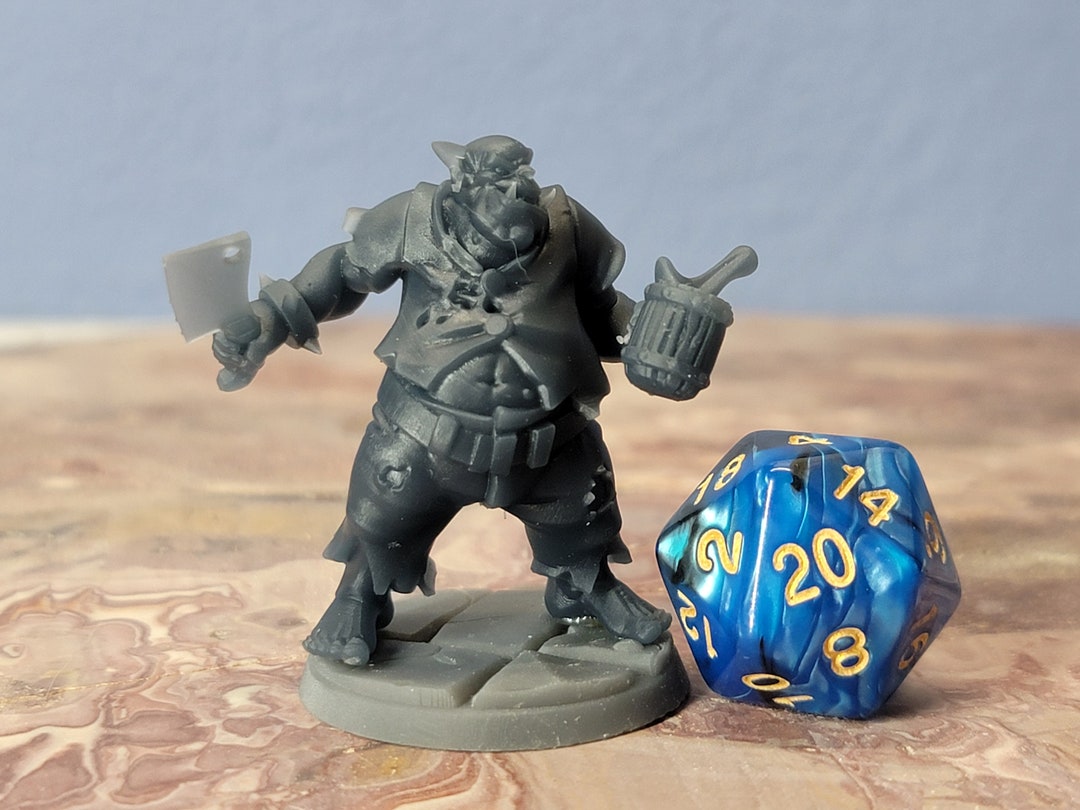 Drunk Orc Thug With Cleaver Knife Castnplay DND Pathfinder Townsfolk ...