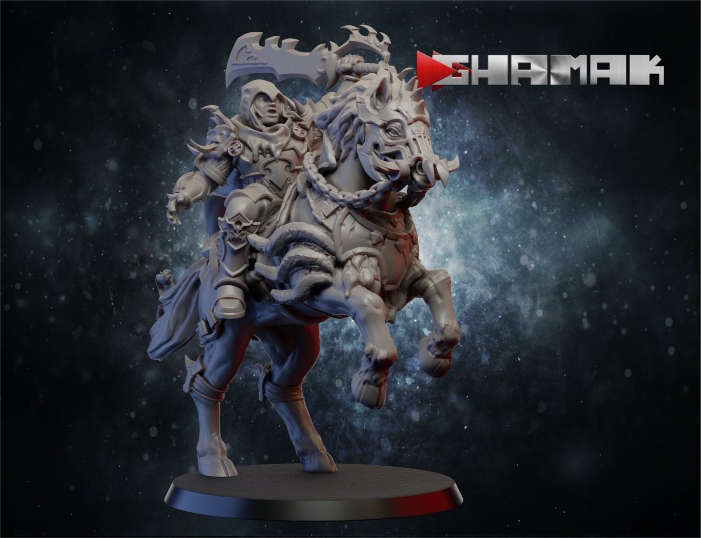Male Barbarian Cavalry Mounted Miniature Dnd Pathfinder Ghamak - Etsy