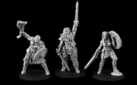 Set of 3 Barbarian Fighters Dnd Pathfinder 9th Age | Etsy