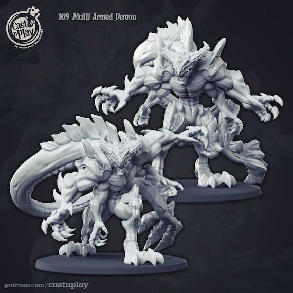 2x Multi Armed Dungeon Demon Miniature Perfect for D&D | Etsy
