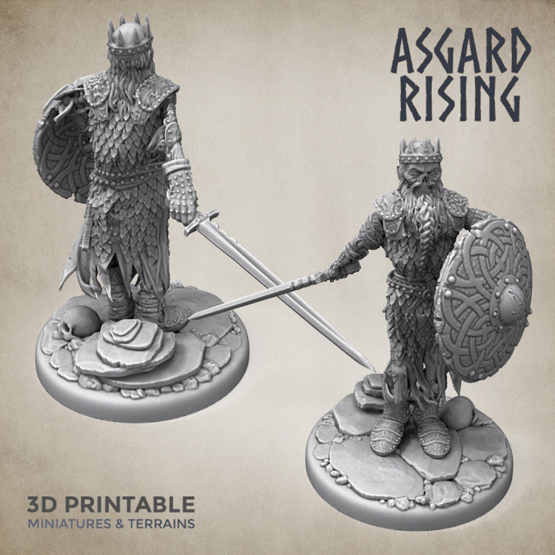 Cursed Undead King Draugr Miniature Set Perfect for D&D, Pathfinder, 5E ...
