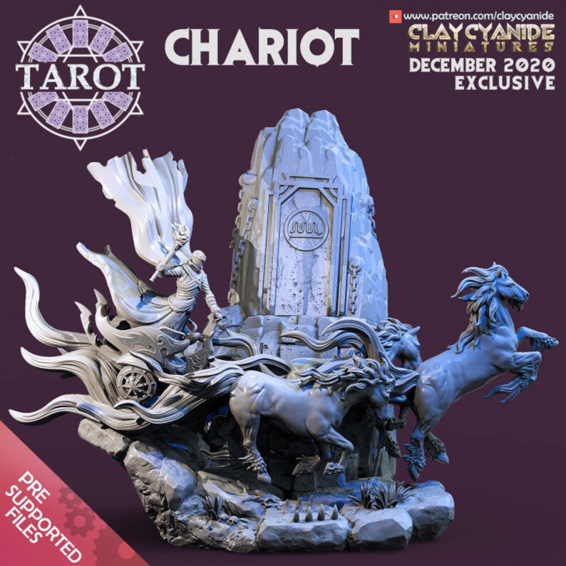 The Chariot Dnd Pathfinder Clay Cyanide Miniatures Tabletop Fantasy ...