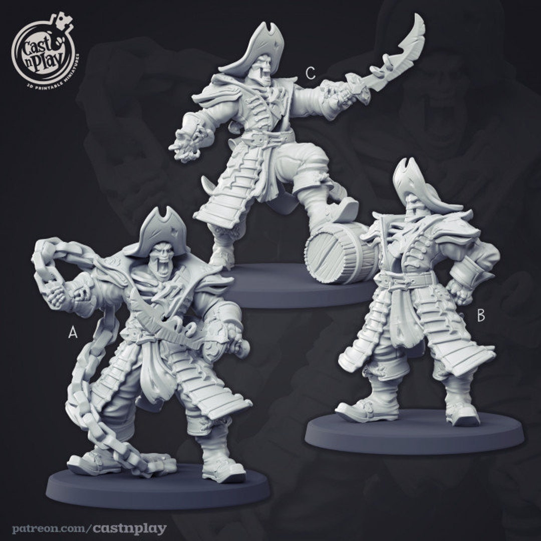 Undead Pirate Captain | Dnd | Pathfinder | Sigmar | Castnplay | 28mm ...