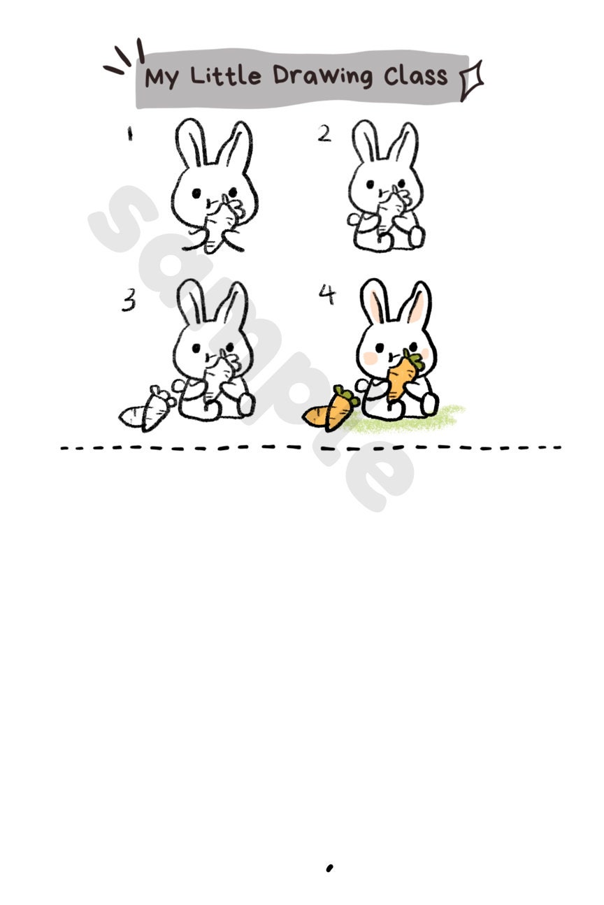 PRINTABLE My Cute Drawing Journey Step-by-stey Guide Hand Drawn Art ...