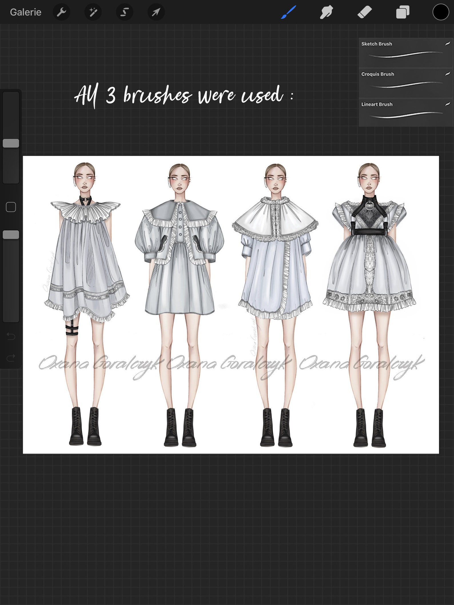 Procreate Fashion Sketch/illustration Brush Pack by Oxana Goralczyk Set ...